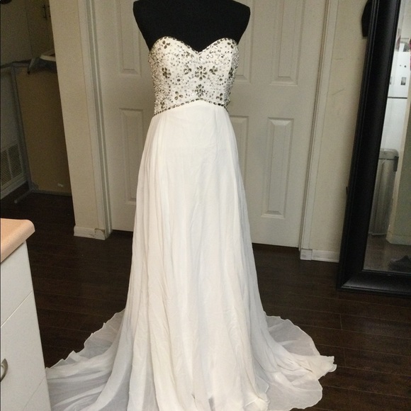 Dresses | White Wedding Party Evening Formal Dress | Poshmark